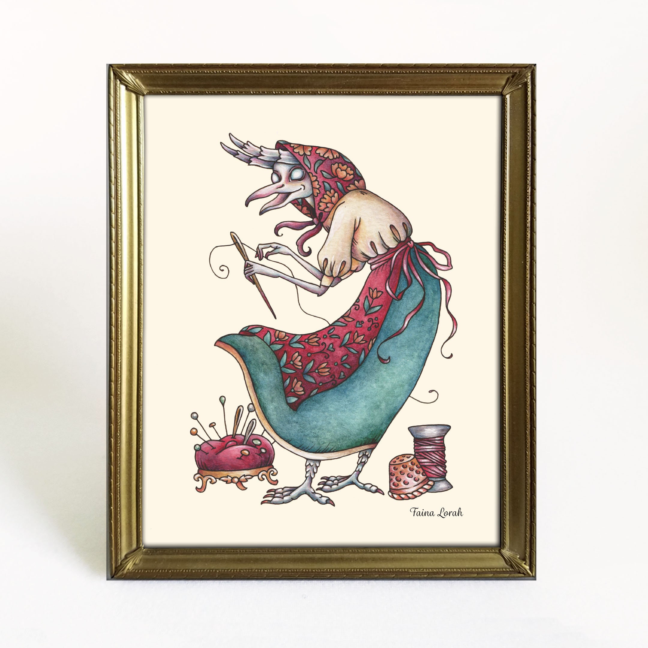 Kikimora House Spirit Art Print 8x10 Watercolor Painting - Etsy