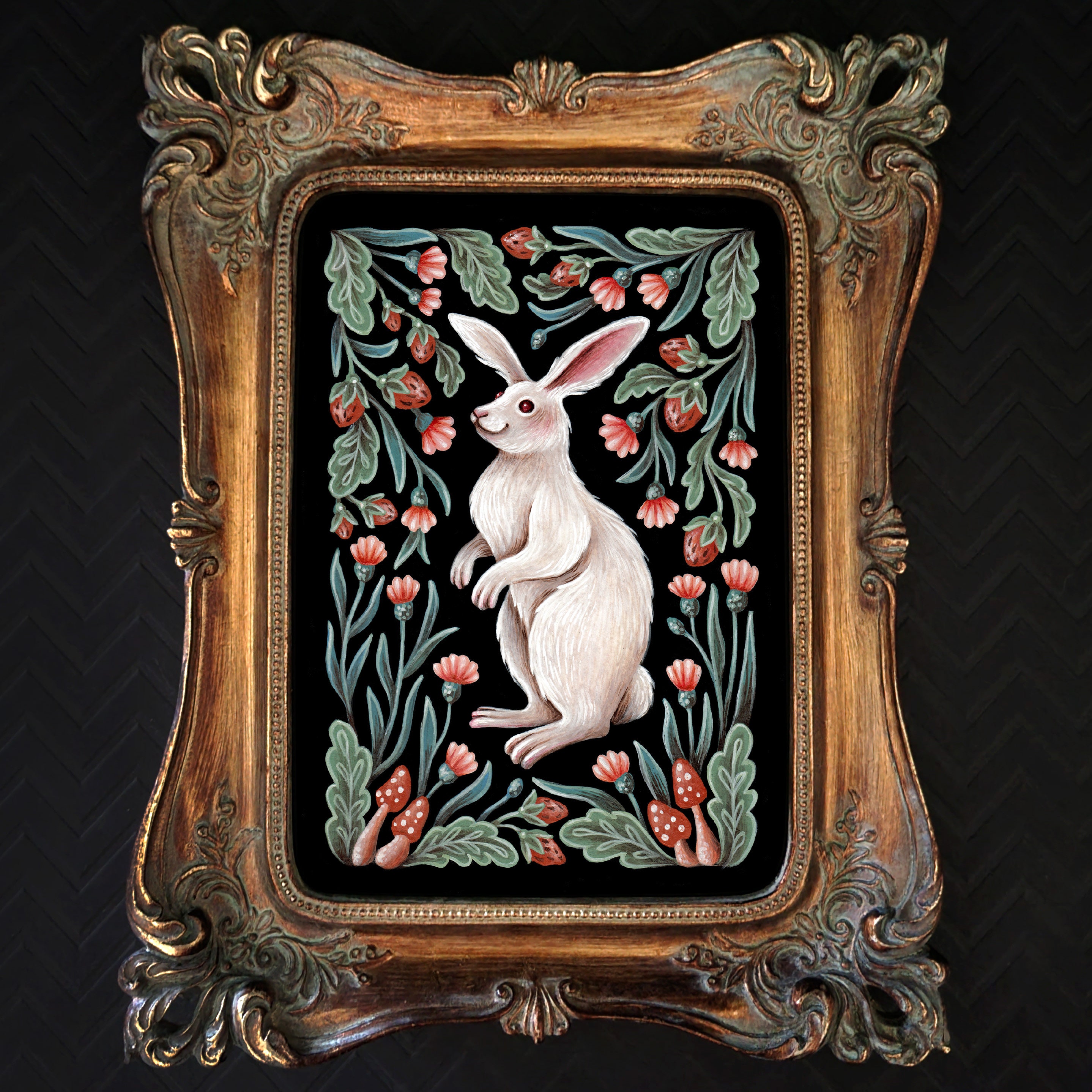 Rabbit Art Print Watercolor Painting Print Alice in | Etsy