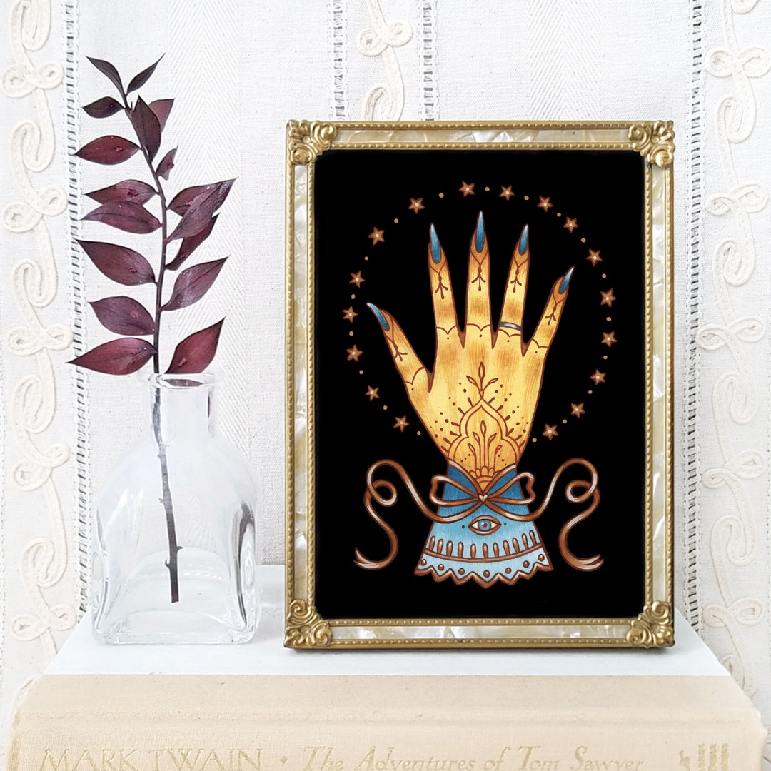 Mystic Hand Art Print - Watercolor Painting Print - Palmistry Hand Art ...