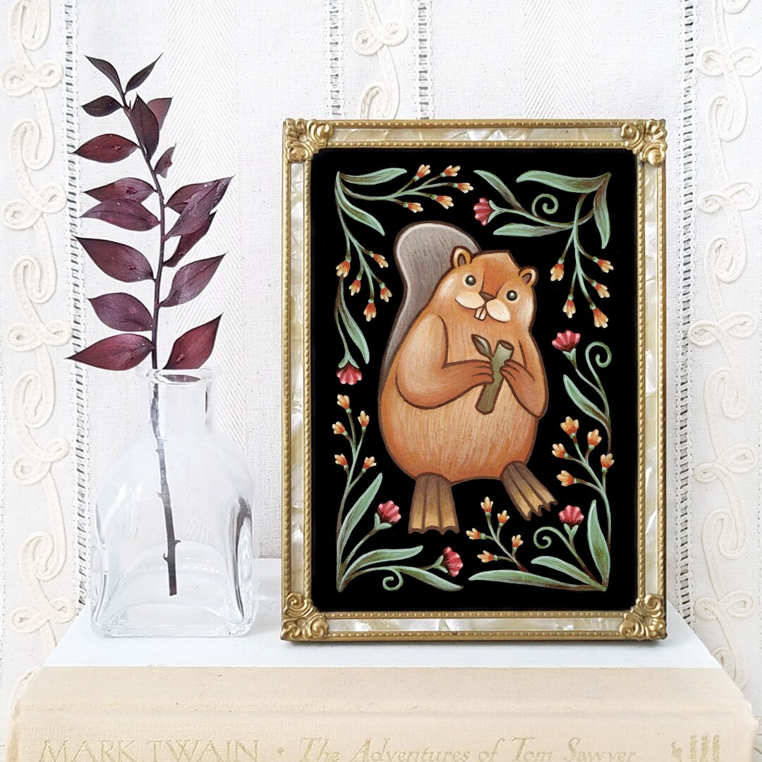 Beaver Art Print - Watercolor Painting Print - Beaver Decor - Beaver ...
