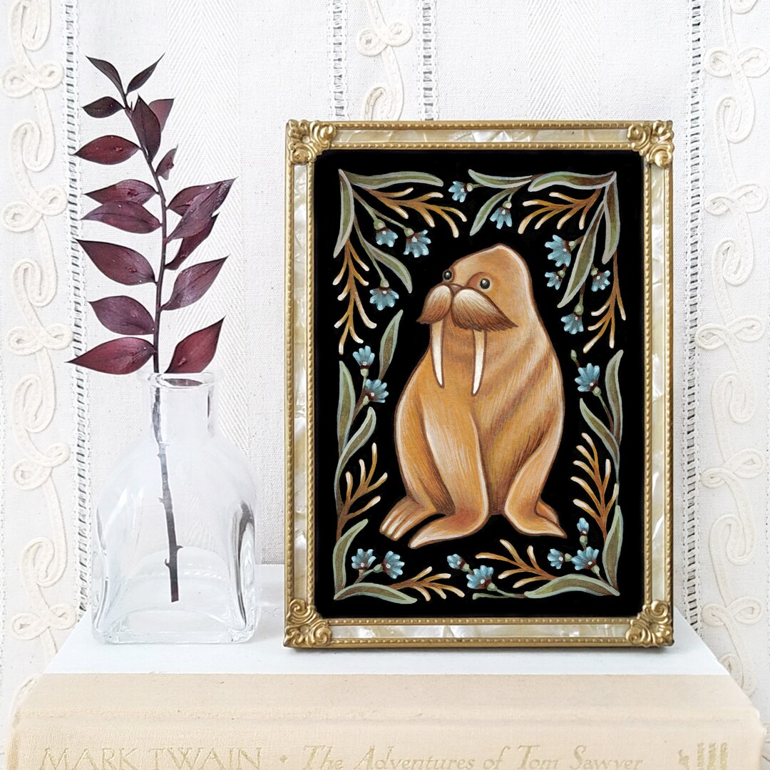 Walrus Art Print - Watercolor Painting Print - Walrus Decor - Walrus ...