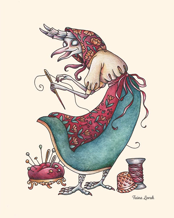 Kikimora House Spirit Art Print 8x10 Watercolor Painting - Etsy