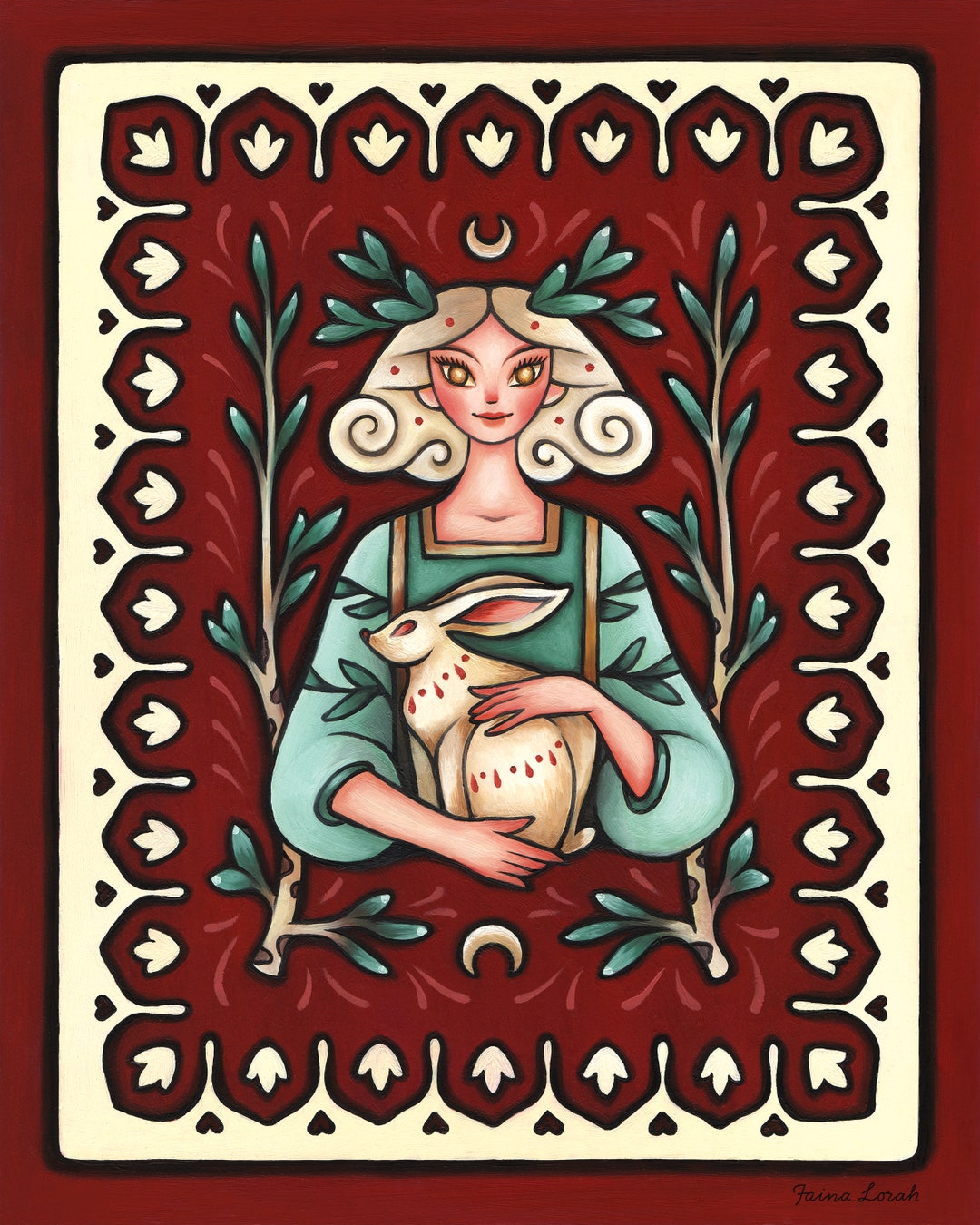 Creativity Rune Goddess Oil Painting 8x10 Framed Original Artwork ...