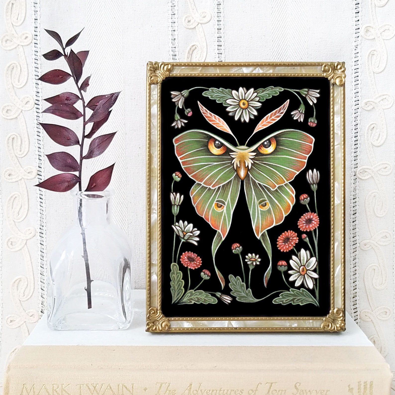 Luna Moth Art Print Watercolor Painting Print Luna Moth Decor Luna Moth ...