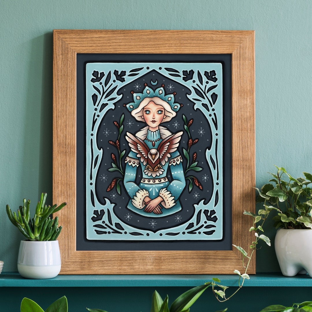 Isa Rune Goddess Gerd Eagle Art Nouveau Print - Etsy