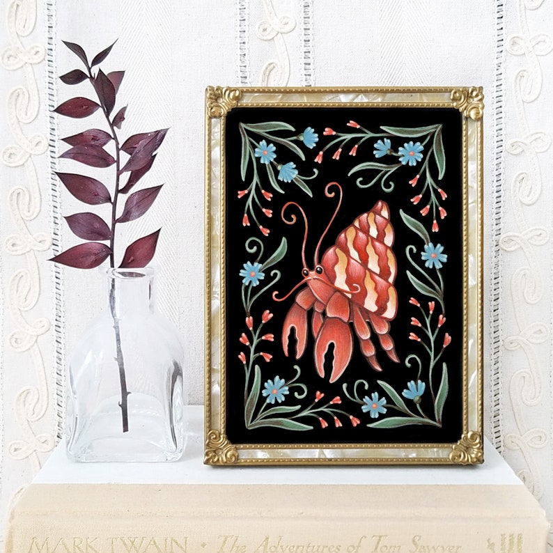 Hermit Crab Art Print - Original Watercolor Painting Giclée - Whimsical ...