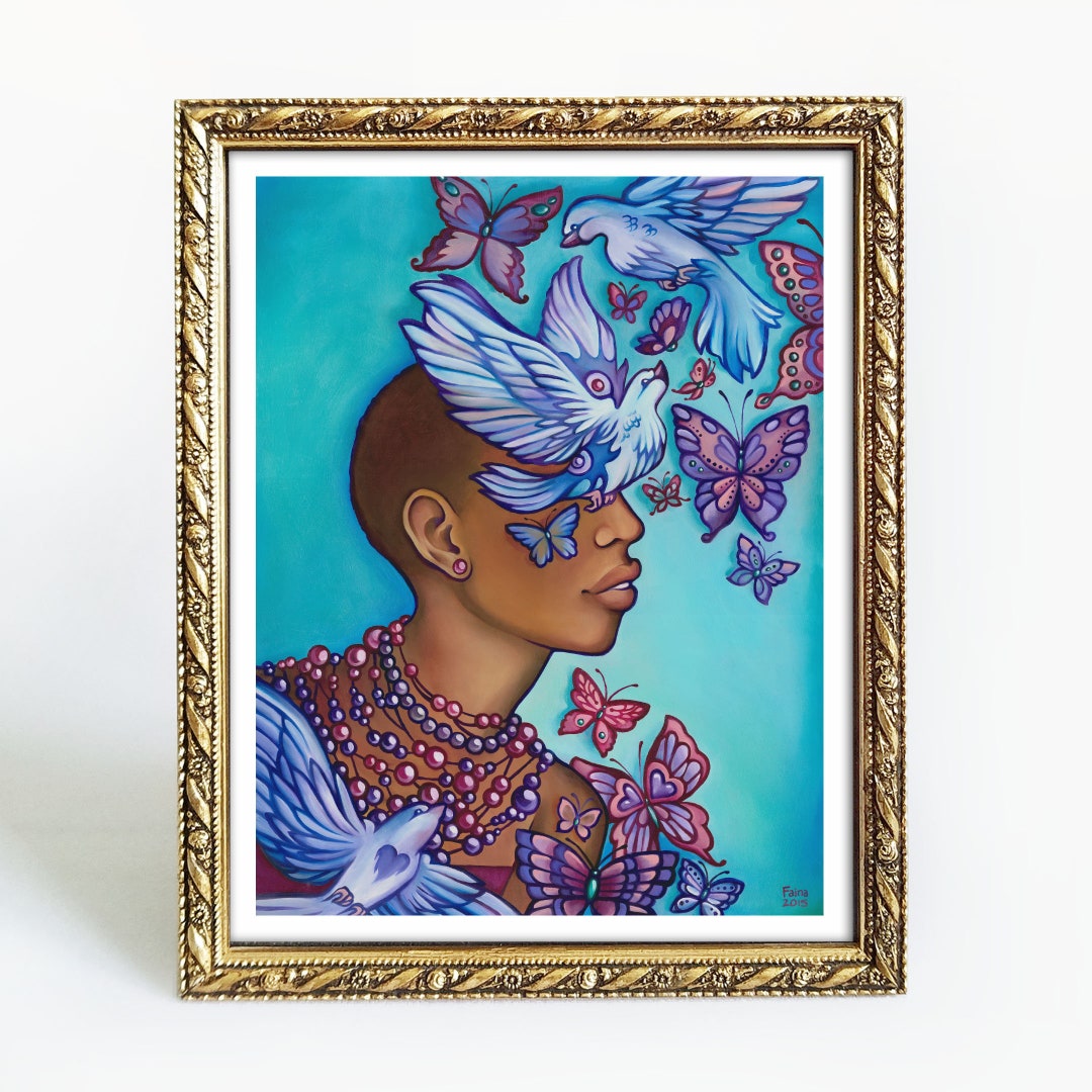 Dove Eyes 11x14 Oil Painting Print Aphrodite Greek Mythology Love ...