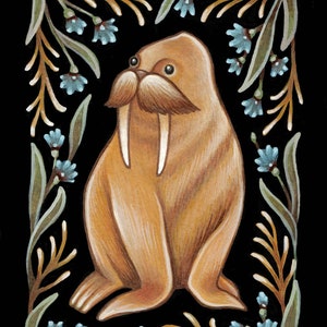Walrus Art Print - Watercolor Painting Print - Walrus Decor - Walrus ...
