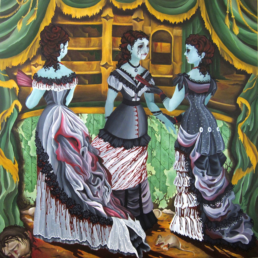 Zombie Opera House Original Painting 48x48 Acrylic on Canvas Gothic ...