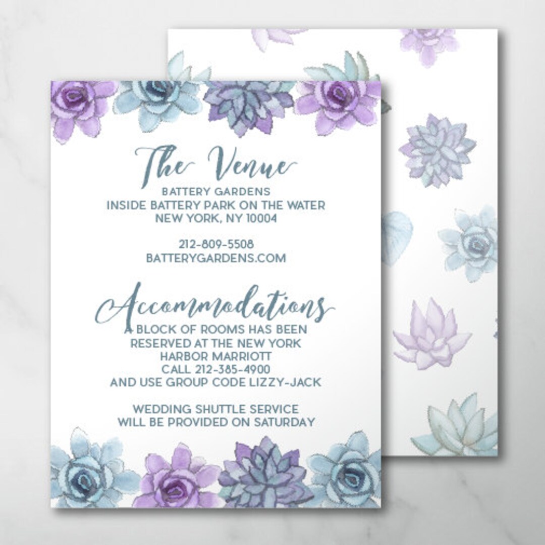 Elizabeth, Large Insert, Info Card, Digital Info Card, Printed Info ...