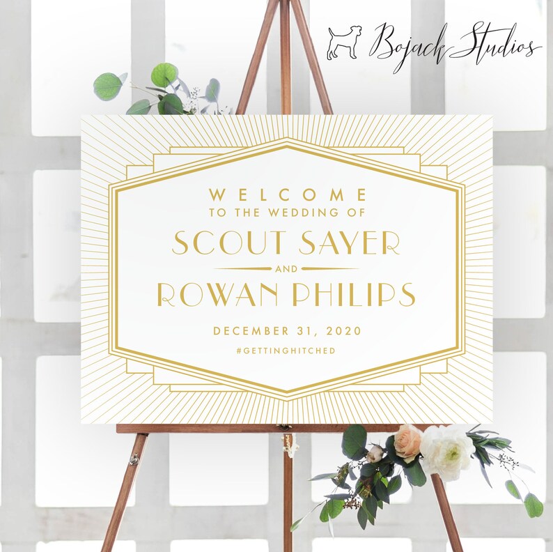 Art Deco Wedding Welcome Poster Wedding Welcome Sign | Etsy
