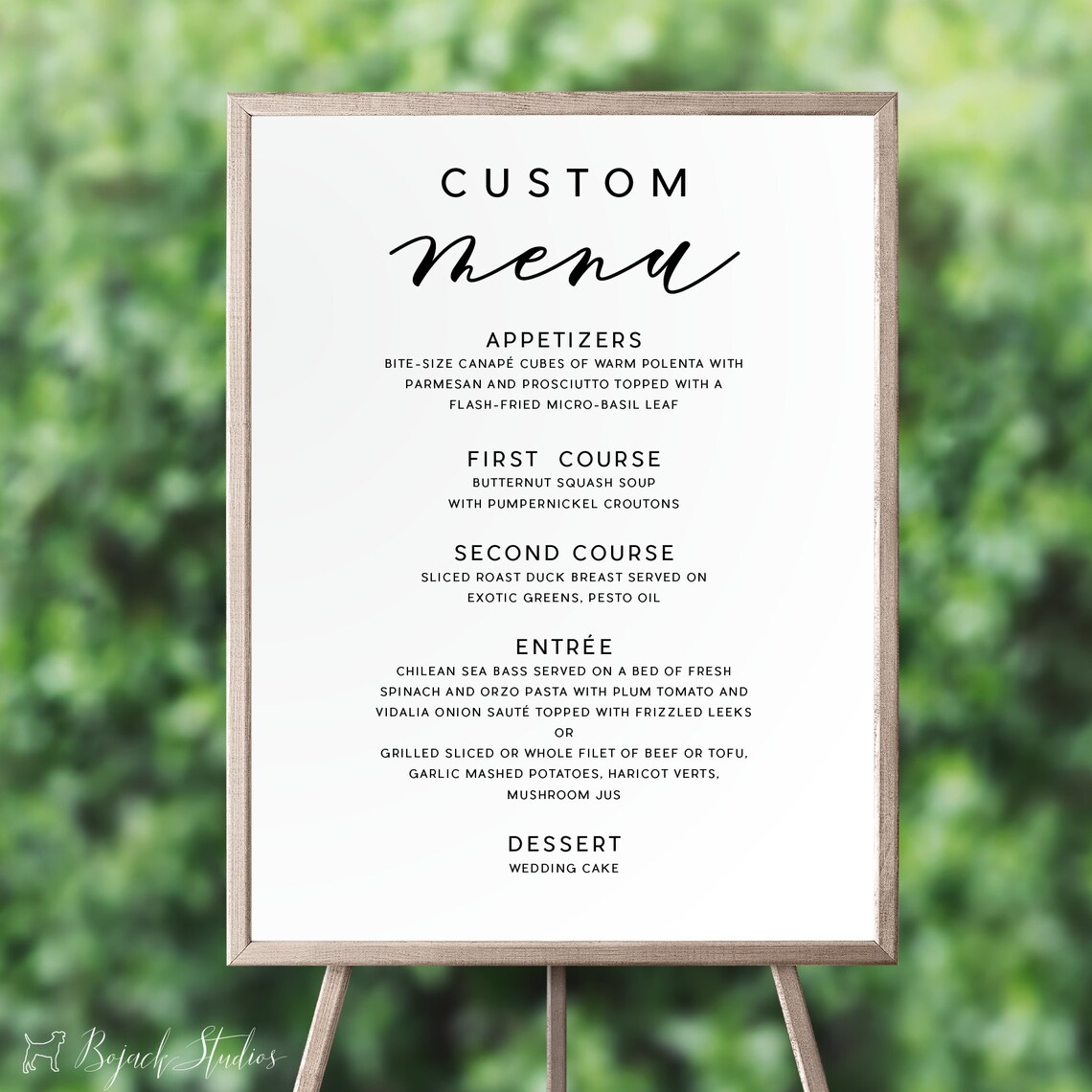 Custom Wedding Buffet Menu Poster Printable Menu Poster | Etsy