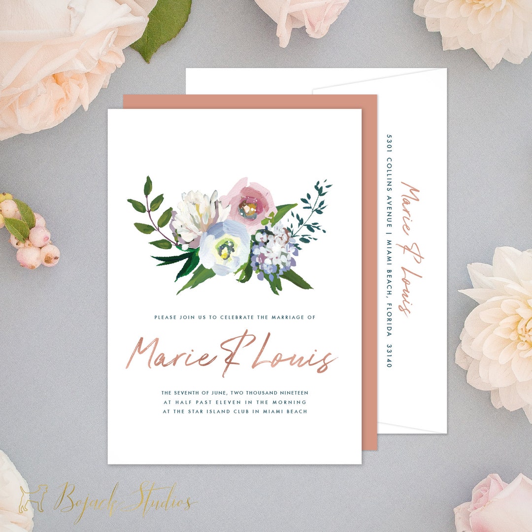 Vintage Floral Invitation, Floral Invitation, Vintage Wedding ...