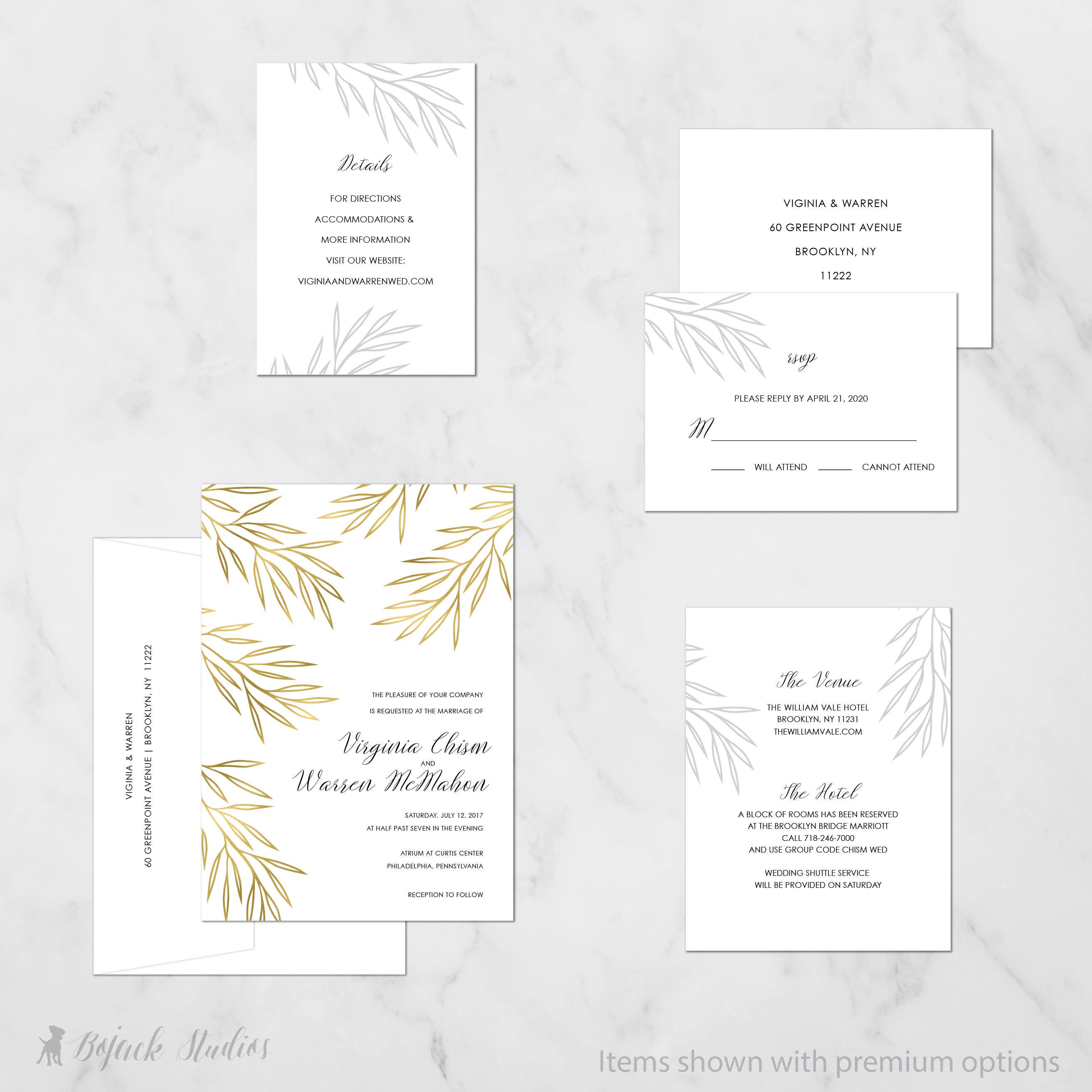 Modern Botanical Large Insert, Info Card, Rehearsal Dinner Invitation ...
