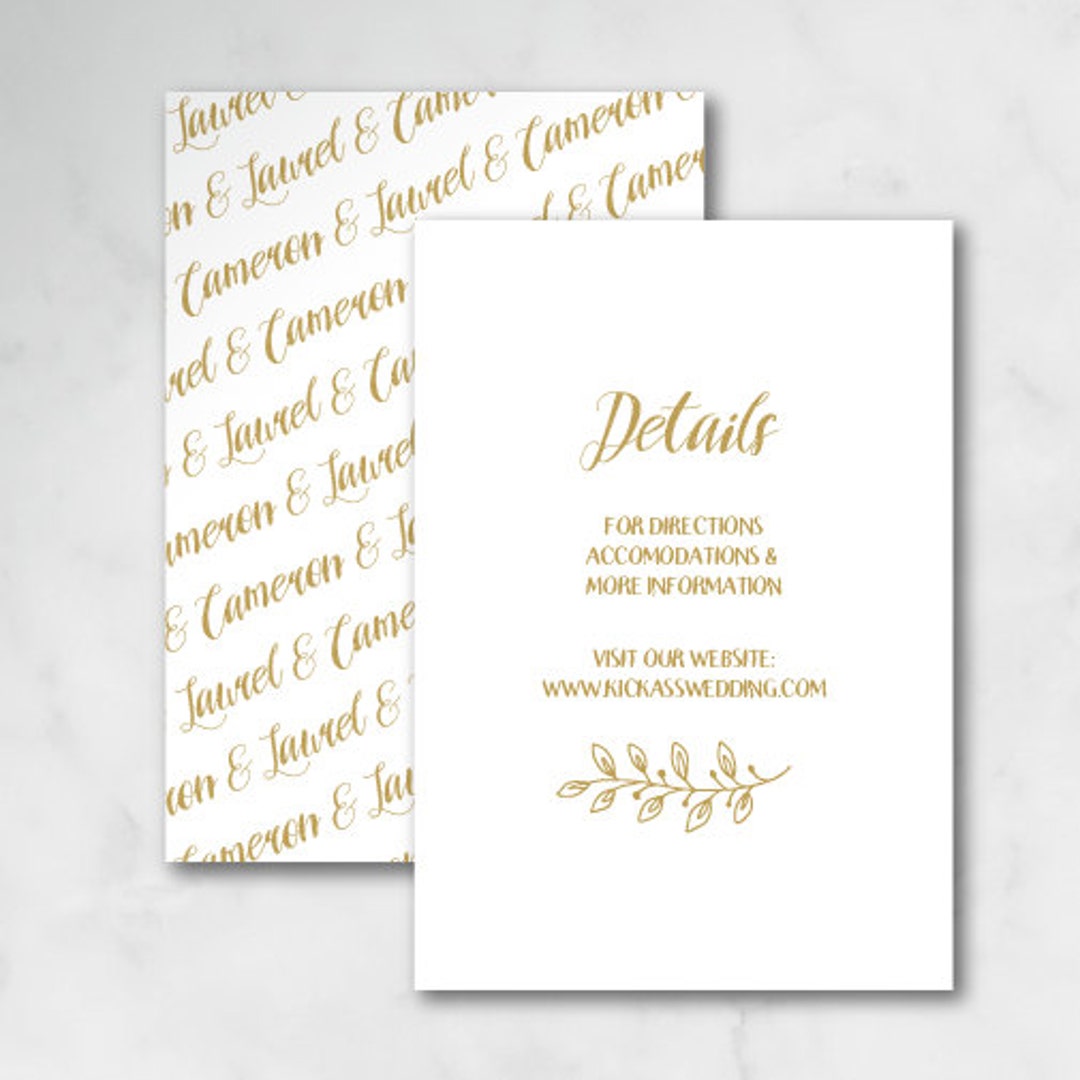 Small Wedding Invitation Info Card, Wedding Website Card, Wedding ...