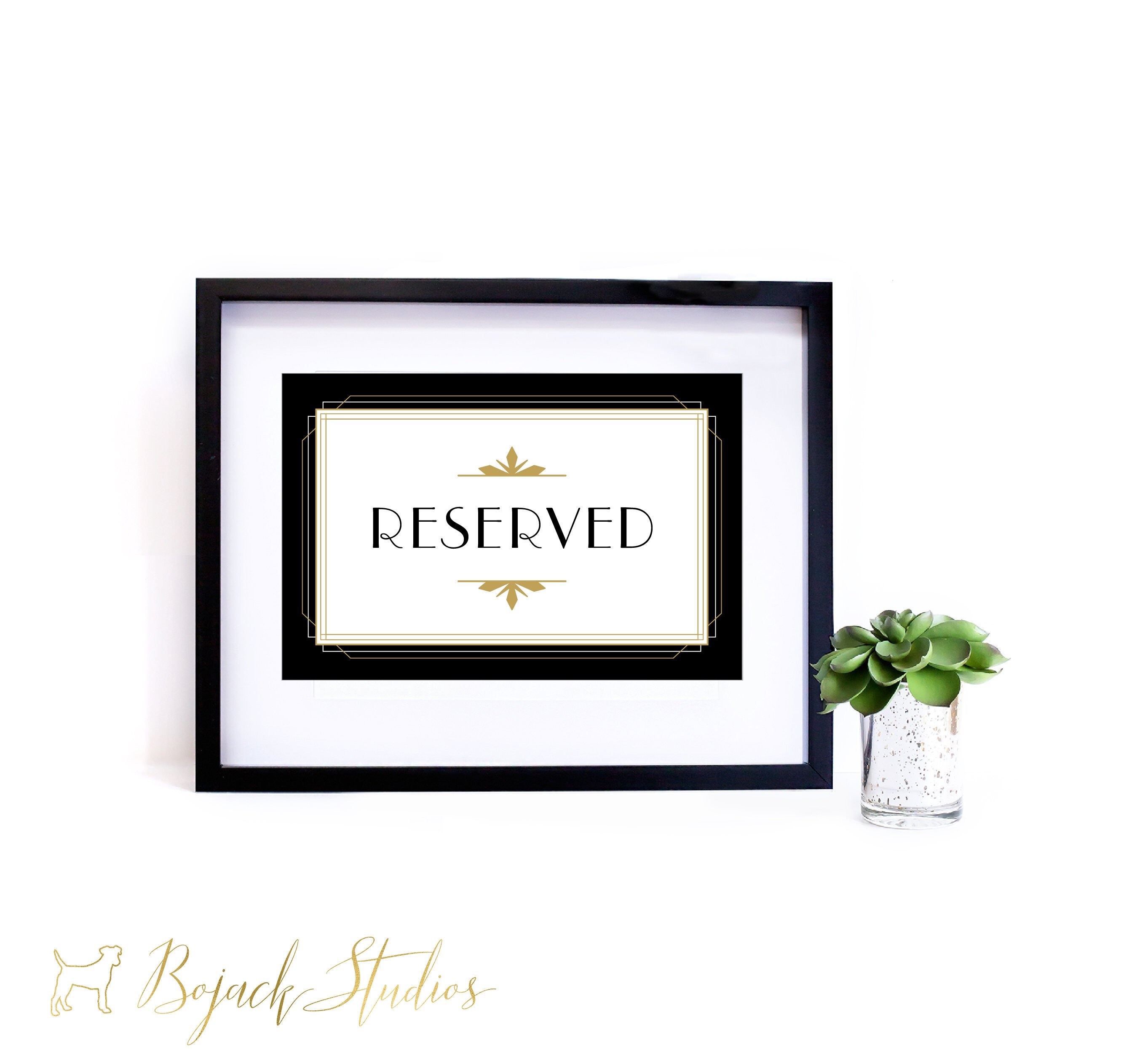 Reserved Art Deco Sign 4x6 Printable Wedding Sign - Etsy