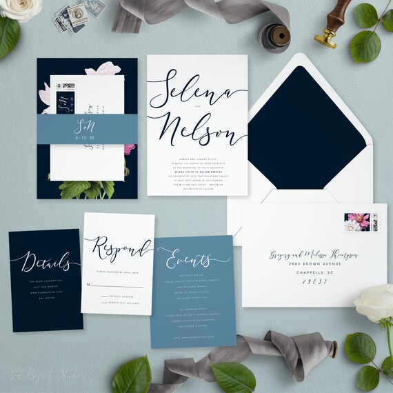 Wedding Invitation Invitation Suite Modern Wedding | Etsy