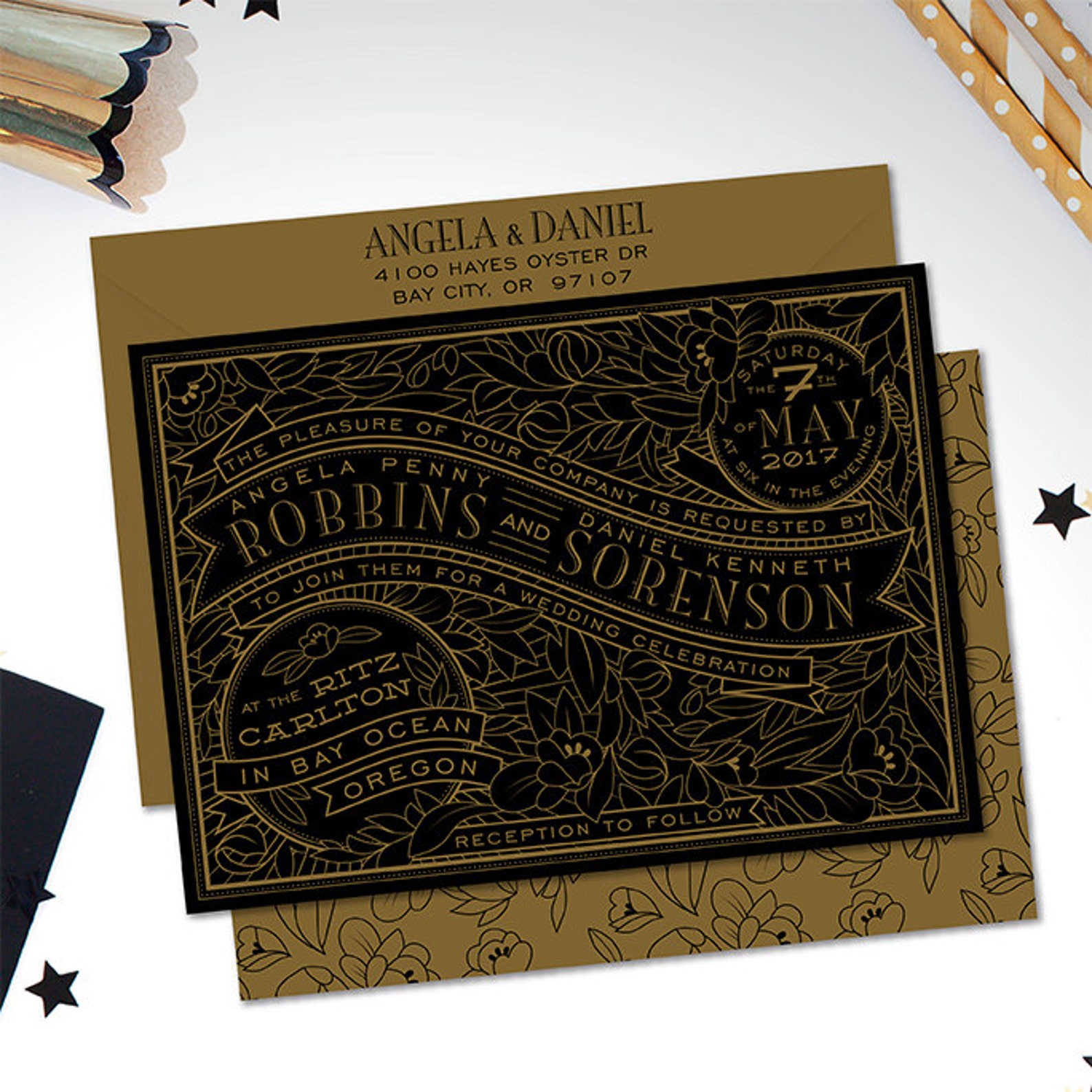 Wedding Invitation Info Card, Wedding Website Card, Wedding Direction ...