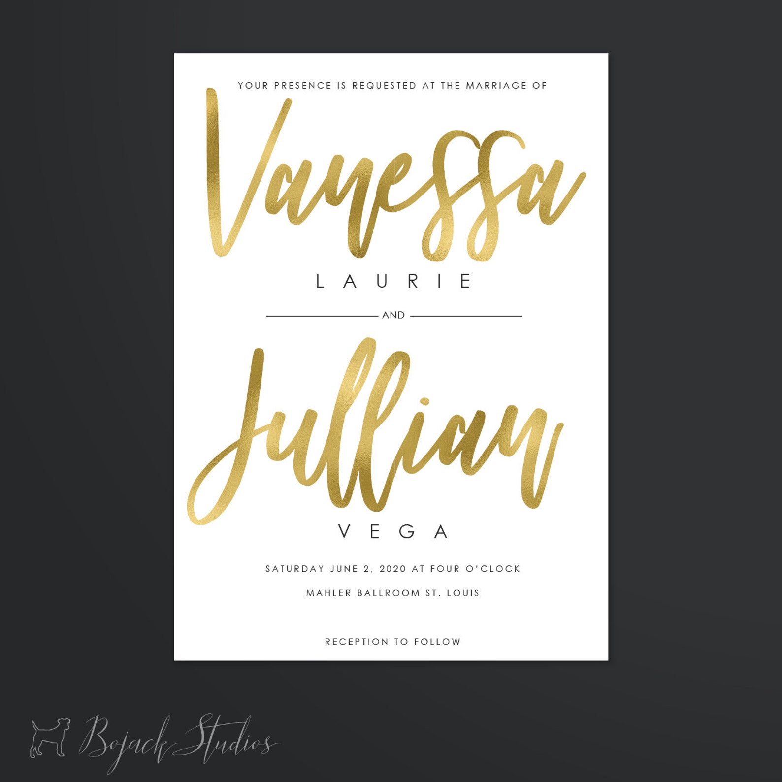 Modern Calligraphy Wedding Invitation, Wedding Website Card, Wedding ...