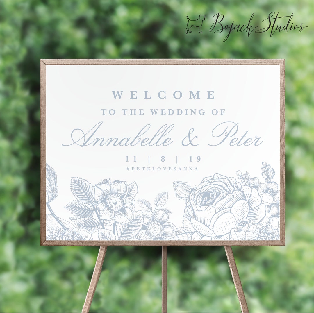 Floral Wedding Welcome Poster, Wedding Welcome Sign, Printable Wedding ...