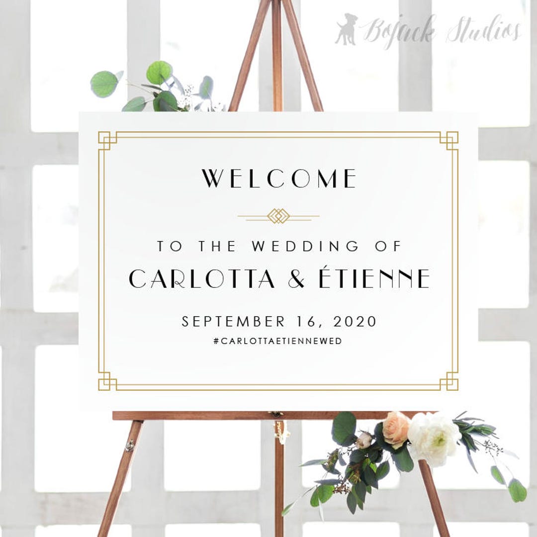 Simple Art Deco Welcome Poster, Simple Welcome Sign, DIY Printable ...