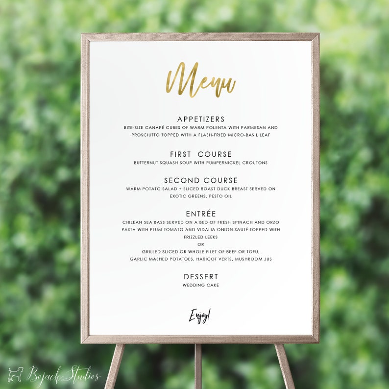 Wedding Buffet Menu Poster Printable Menu Poster Custom - Etsy