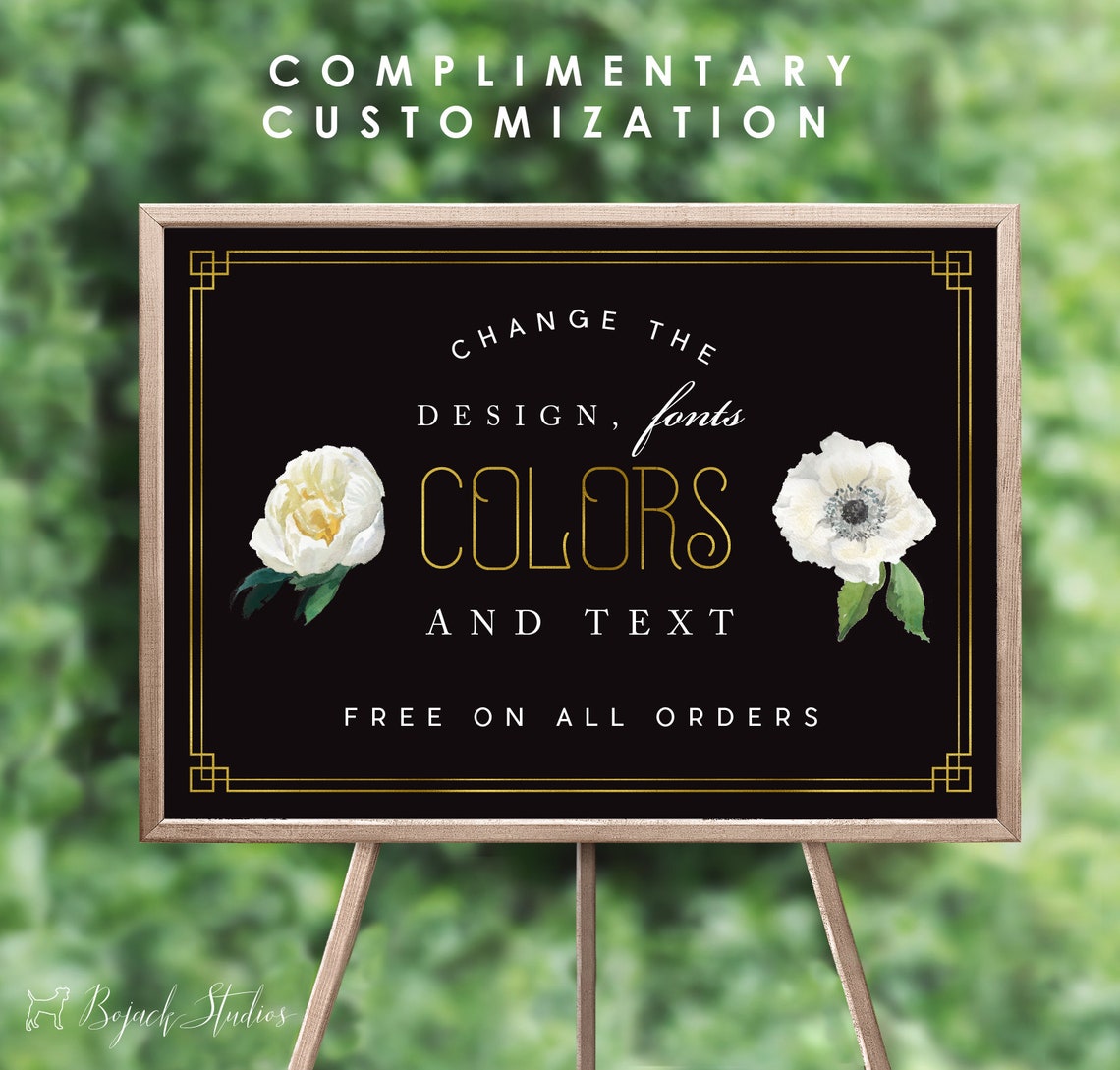 Botanical Wedding Buffet Menu Poster Printable Menu Poster | Etsy