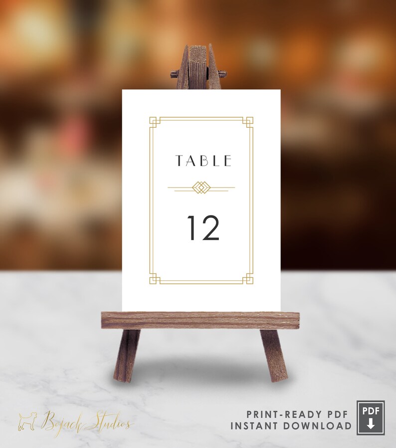 Reserved Art Deco Sign, 4x6" Printable Wedding Sign, Reserved Sign, PDF ...