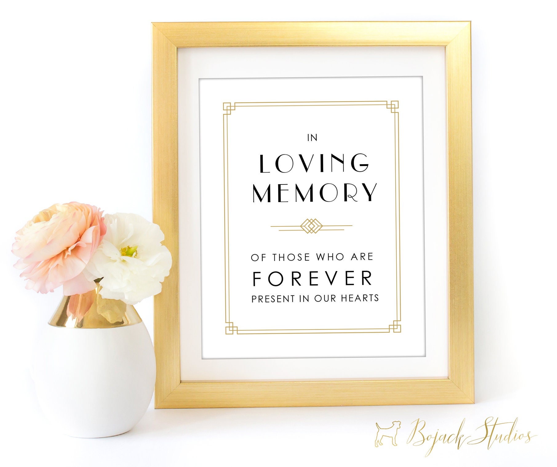 In Loving Memory Sign Art Deco Sign 8x10 Printable | Etsy