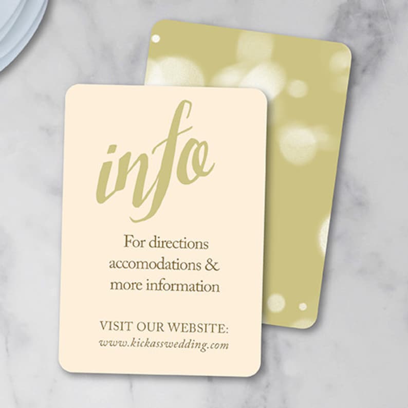 Wedding Invitation Info Card | Wedding Website Card | Wedding Direction ...