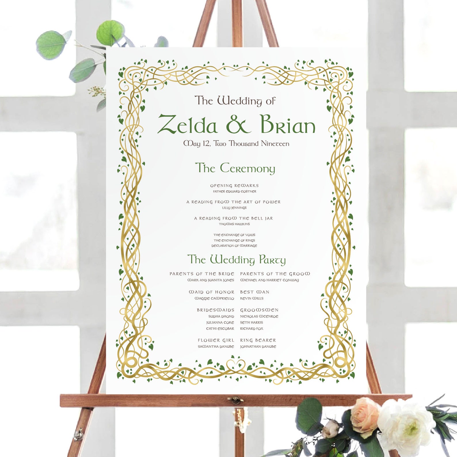 Wedding Program Poster Wedding Ceremony Poster Printable | Etsy