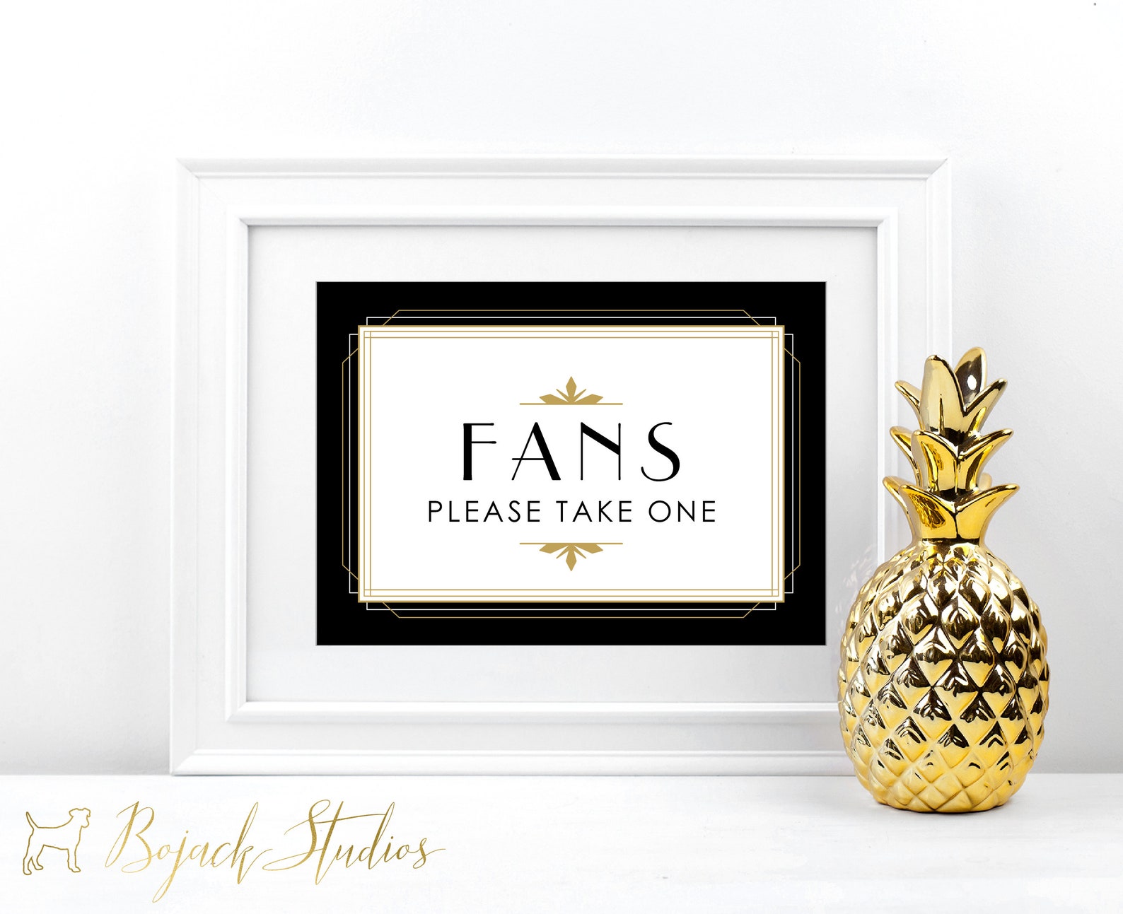Fan Art Deco Sign 5x7 Printable Wedding Sign Fan Sign | Etsy