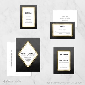 Modern Gold Geometric Wedding Insert, Info Card, Digital or Printed ...