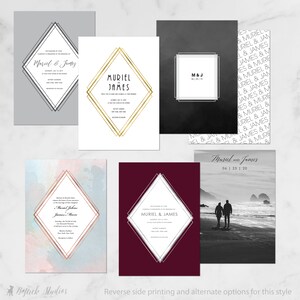 Modern Gold Geometric Wedding Insert, Info Card, Digital or Printed ...