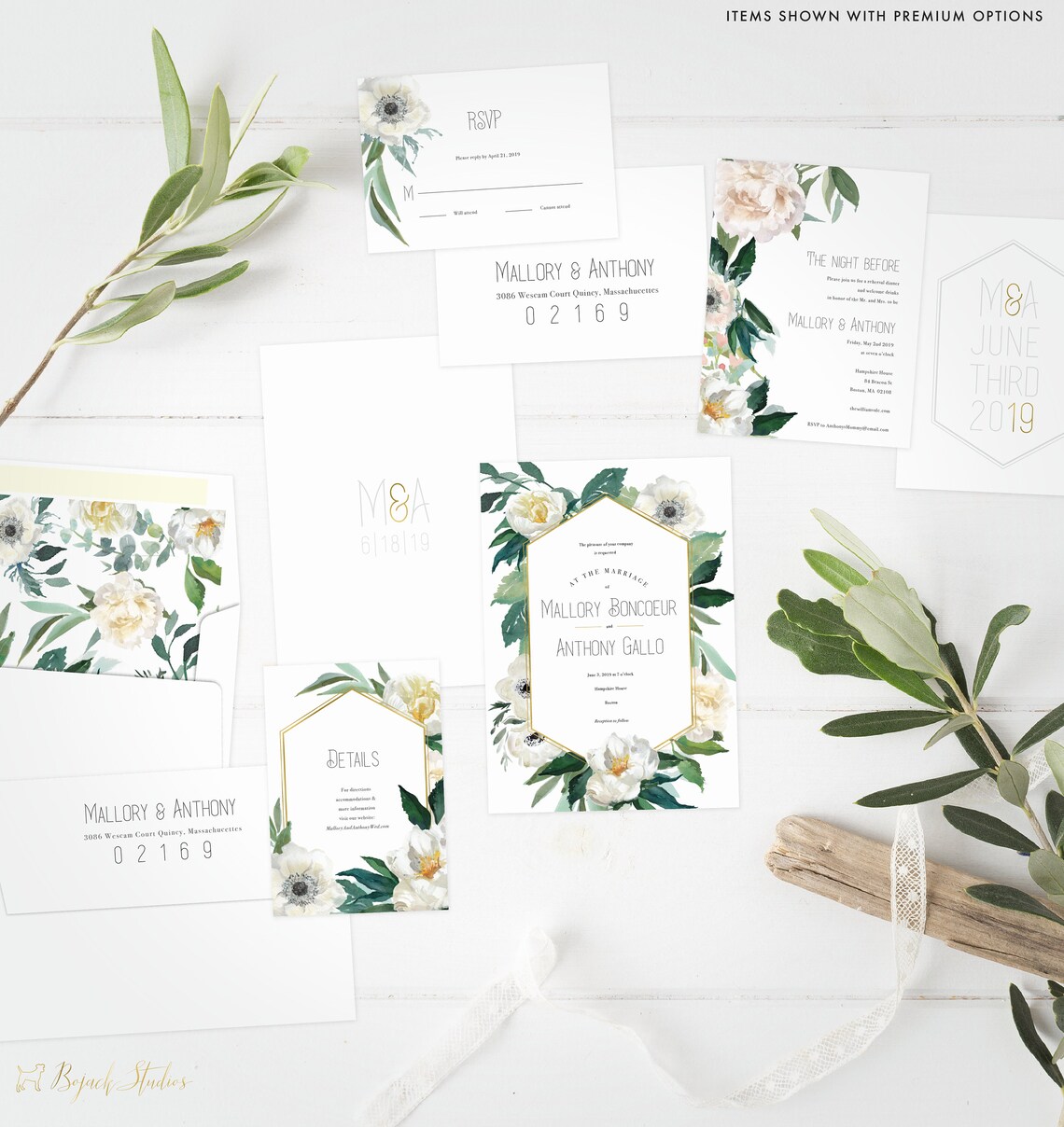 Geo Thank You Photo Thank You Card Vintage Floral Wedding - Etsy