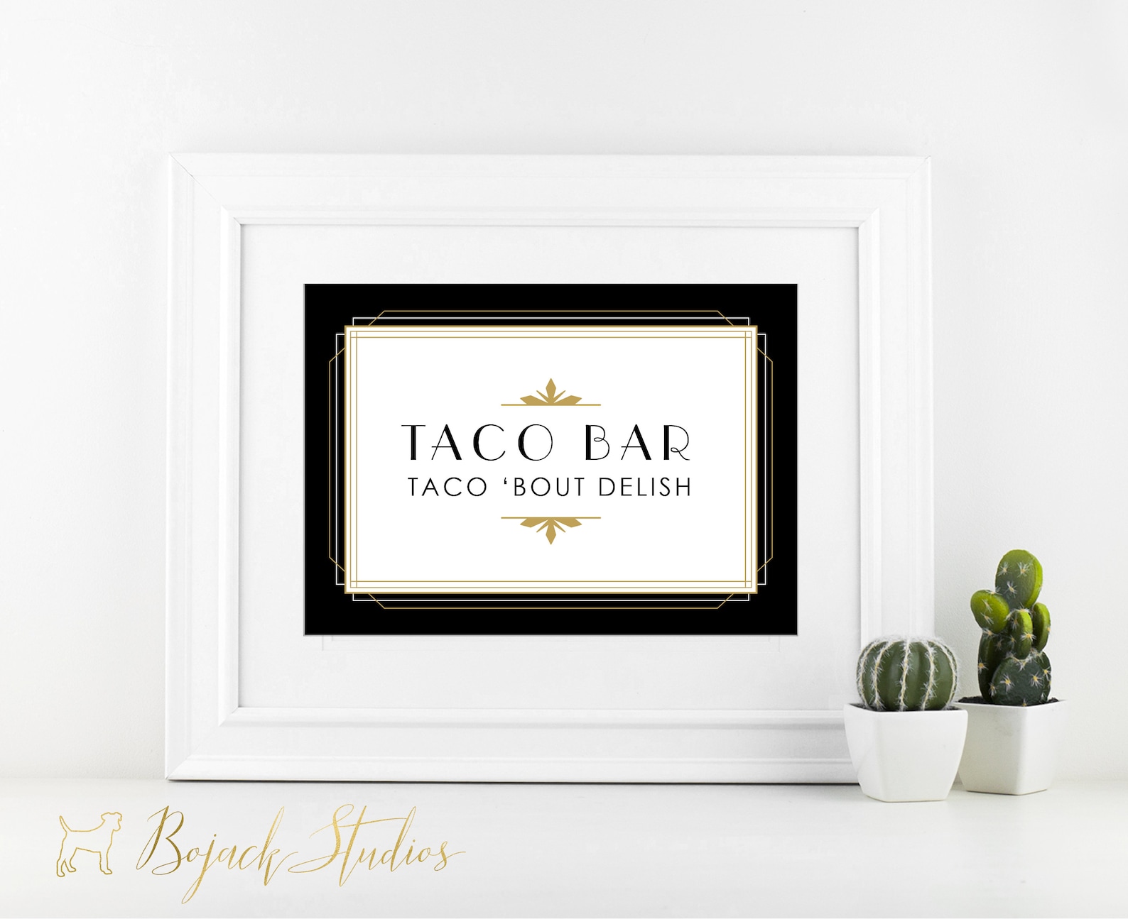 Taco Bar Art Deco Sign 5x7 Printable Wedding Sign Taco - Etsy