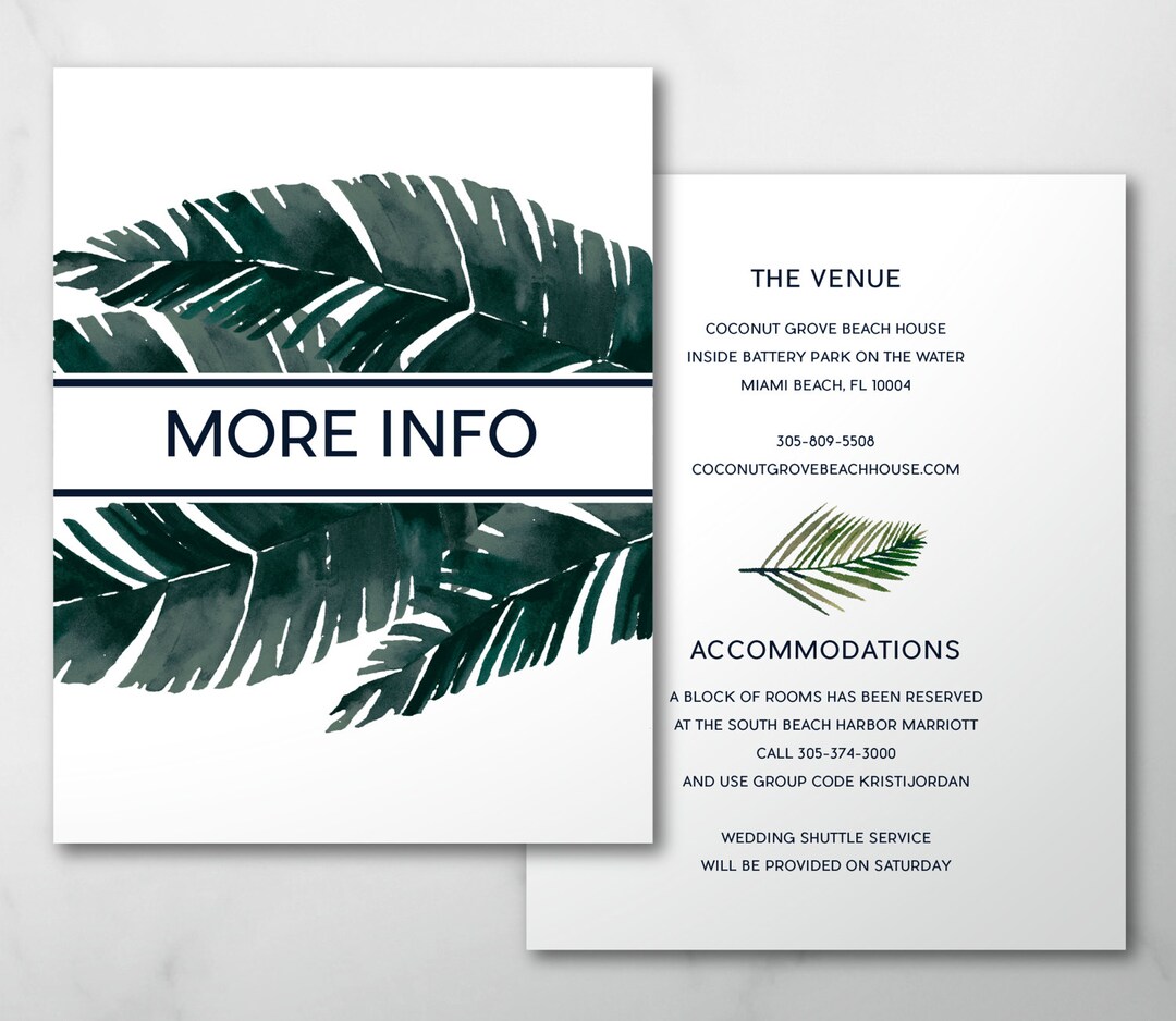 Kristi, Large Insert, Info Card, Digital Info Card, Printed Info Card ...