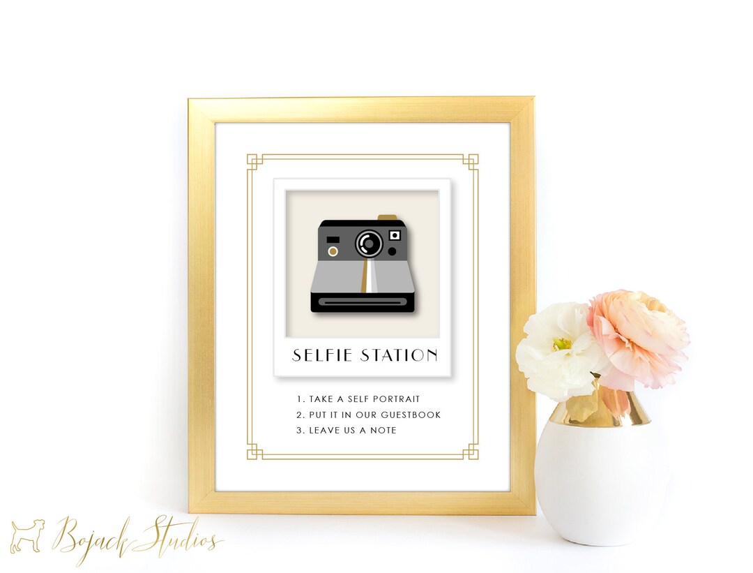 Selfie Photo Sign, Art Deco Selfie Sign, 8x10 Selfie Wedding Sign, DIY ...