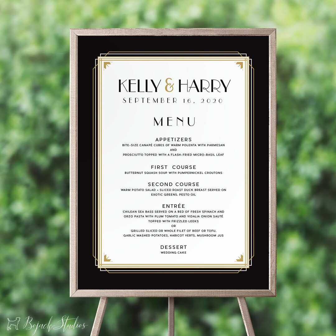Wedding Menu Poster, Printable Menu Poster, Wedding Buffet Menu, Custom ...