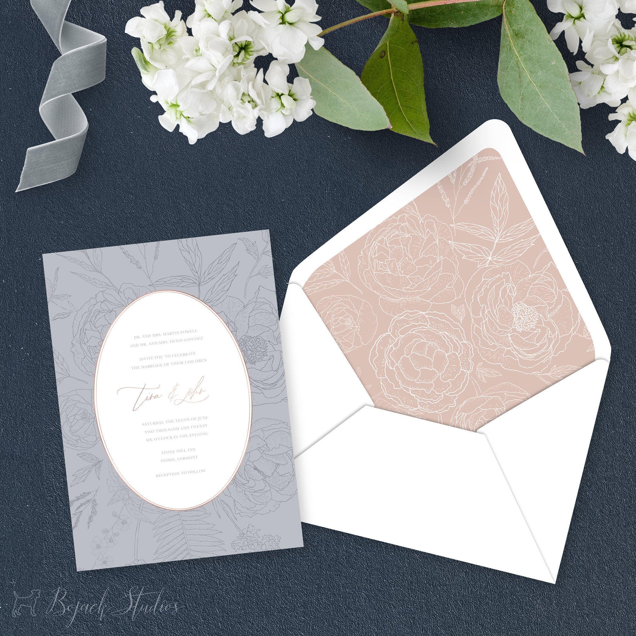 Floral Drawing Wedding Invitation Custom Invitation - Etsy