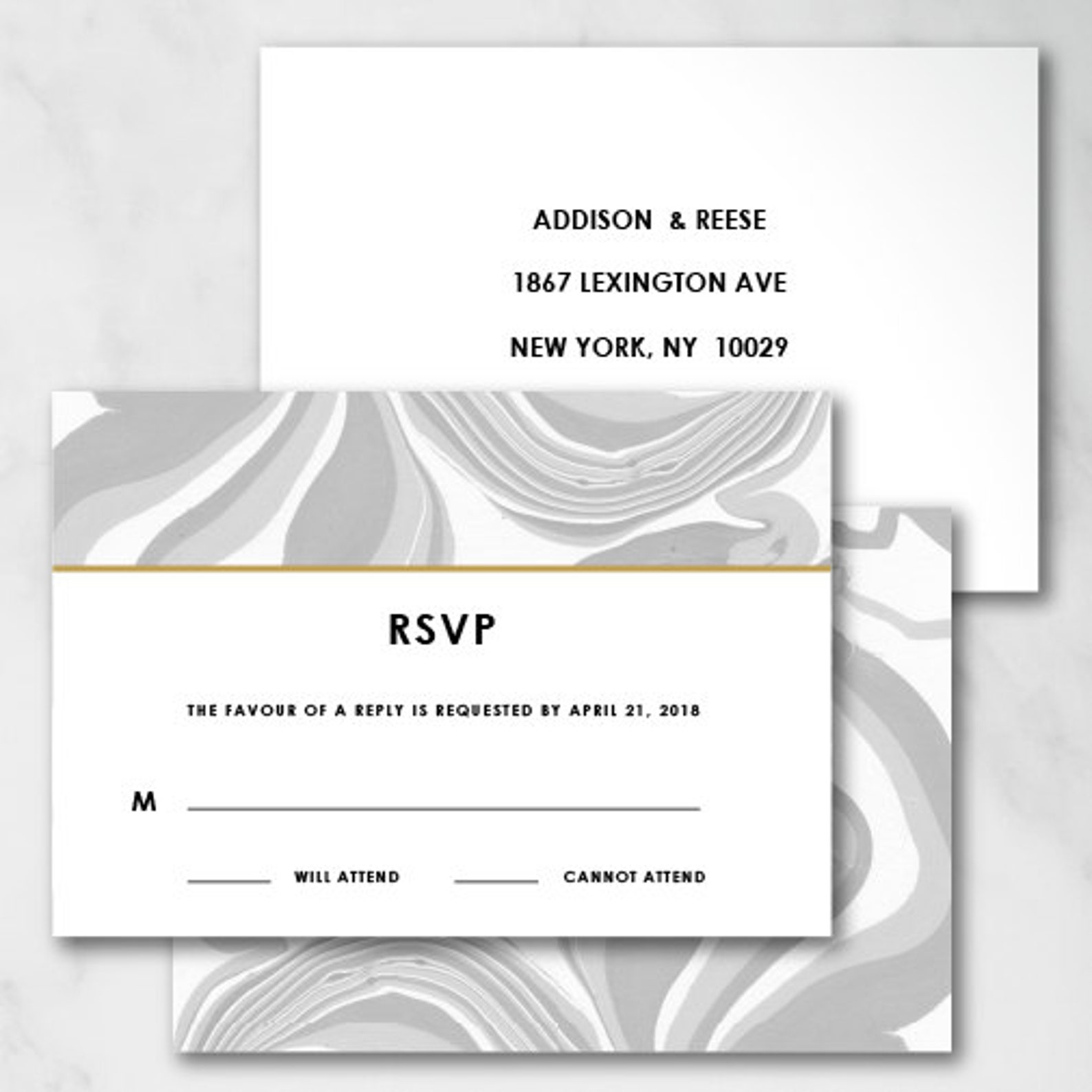 Addison Marble Wedding Invitations Custom Wedding - Etsy