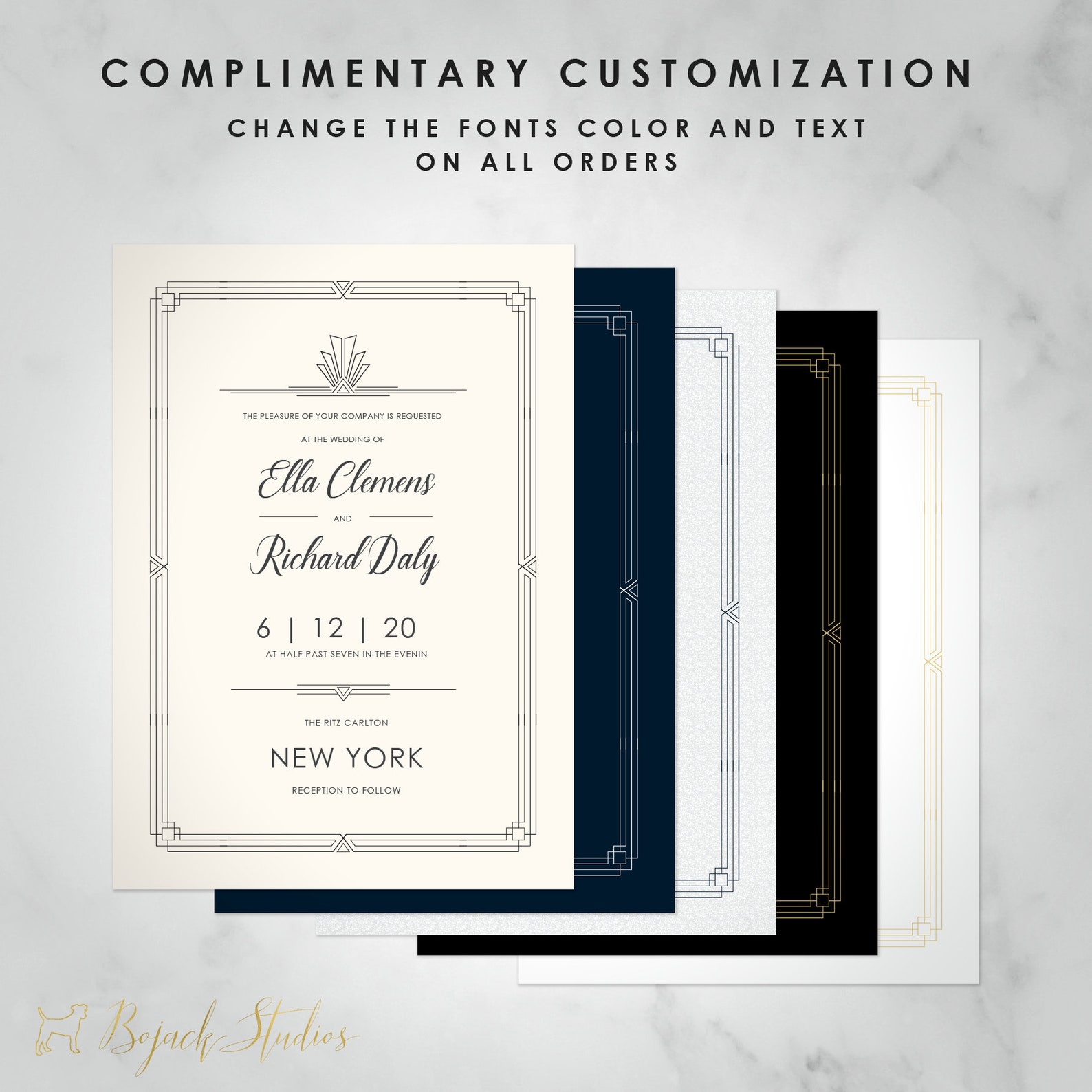 Modern Gold Geometric Wedding Insert Info Card Digital or | Etsy