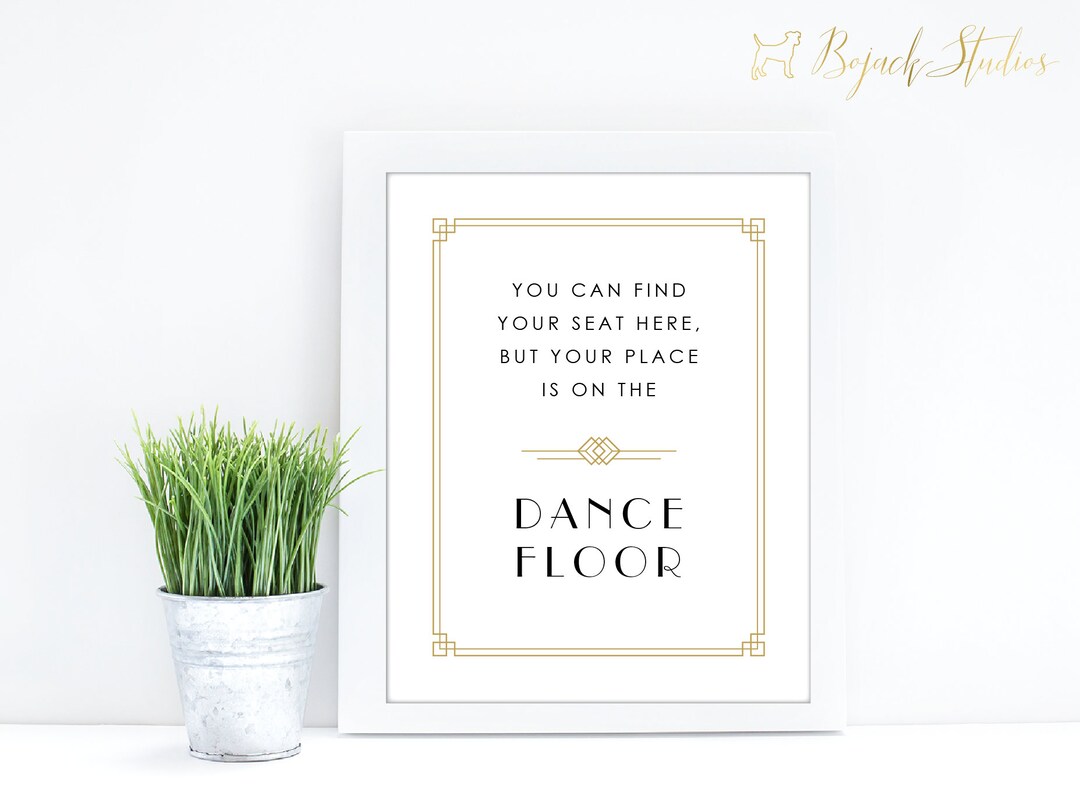 Dance Floor Sign, Art Deco Dance Floor, 8x10" Printable Wedding Sign ...
