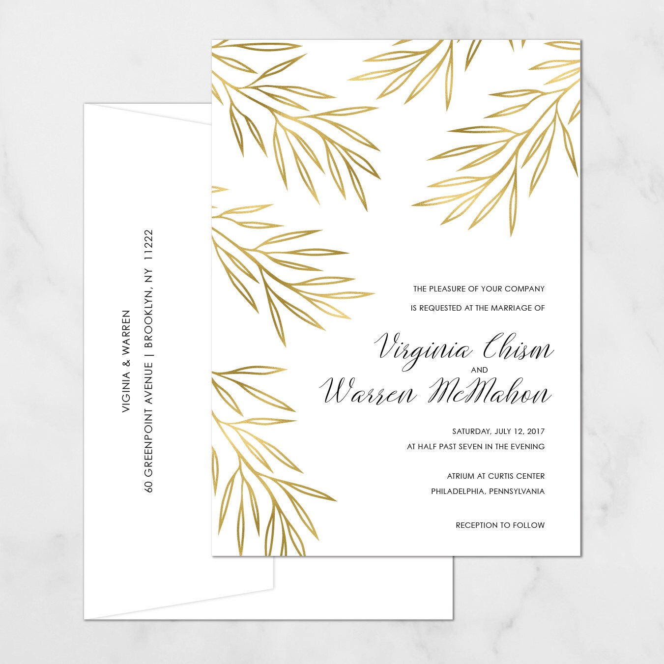 Modern Botanical Large Insert, Info Card, Rehearsal Dinner Invitation ...