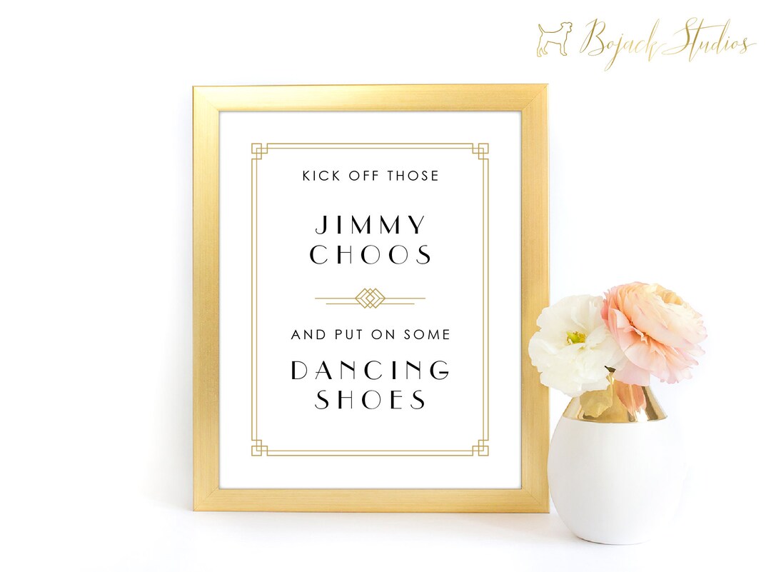 Dancing Shoes Sign, Art Deco Dancing Shoes, 8x10" Printable Wedding ...