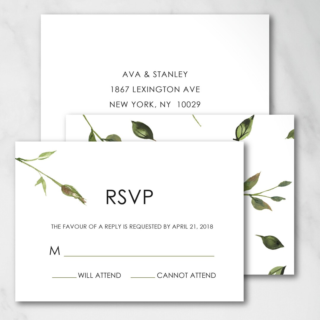 AVA Reply Card, Digital RSVP Card, Printed RSVP Card, Printed Reply ...