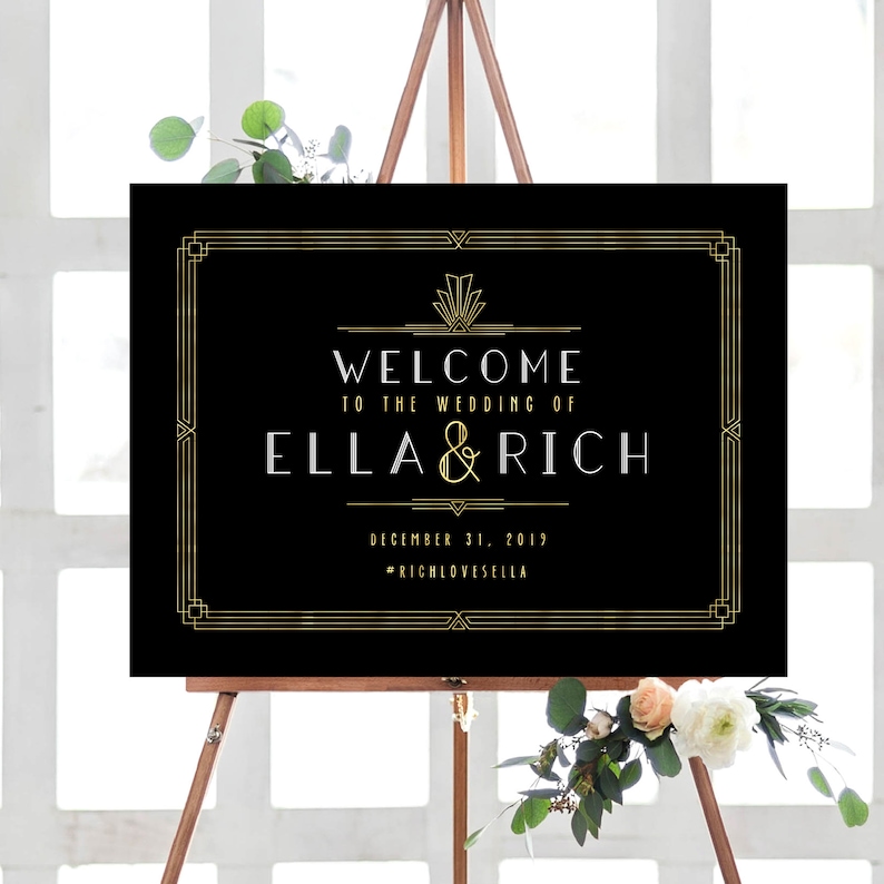 Art Deco Wedding Welcome Poster Wedding Welcome Sign - Etsy