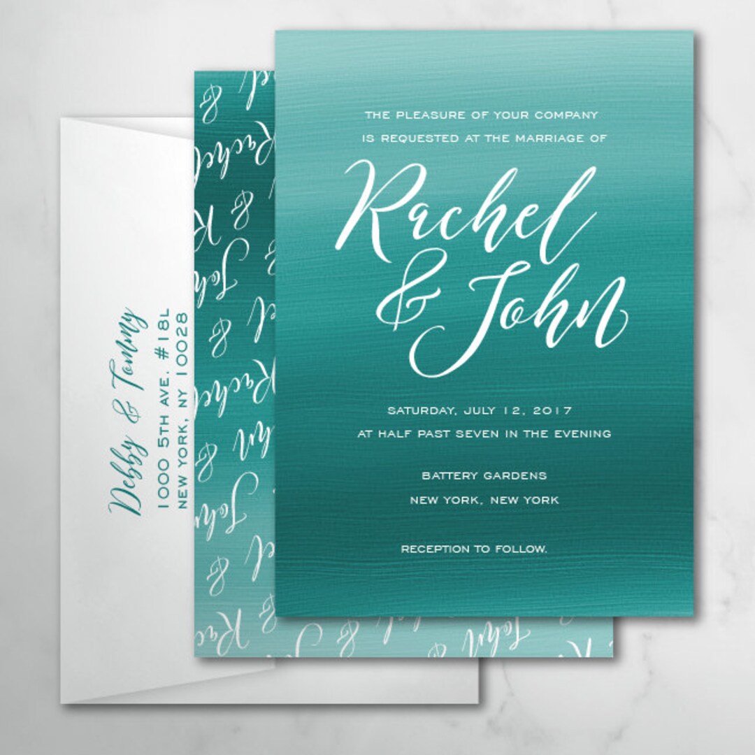 Brush Stroke Watercolor Wedding Invitations (custom, Printed, Digital ...