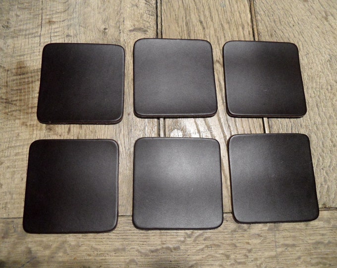6 Coasters / Drip Mats 3mm Sleek Leather Darkbrown 95cm X - Etsy