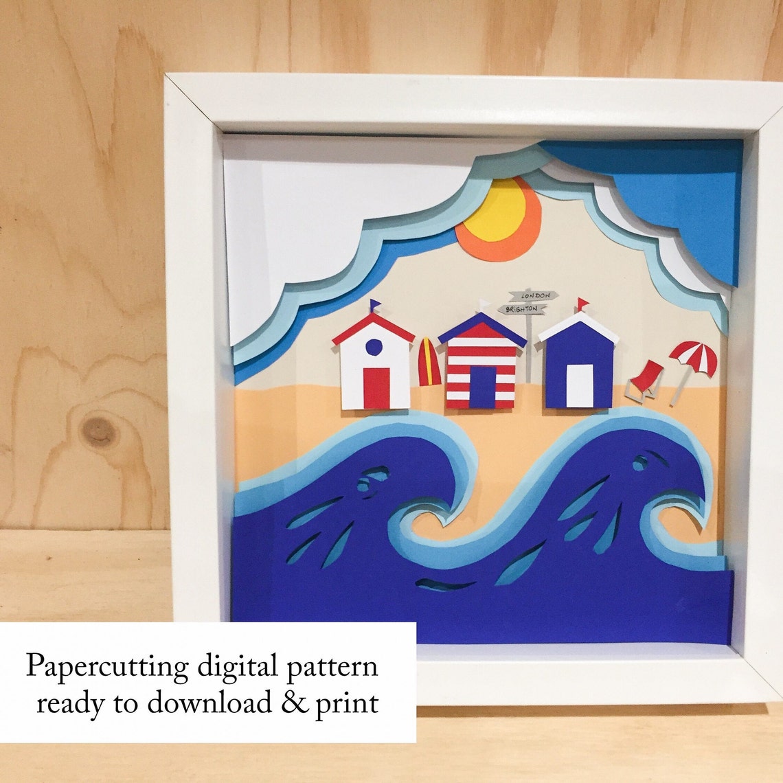 Paper Cutting DIY Beach Pattern Template Paper Craft DIY - Etsy